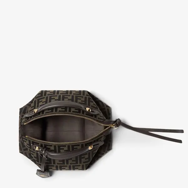Fendi By The Way Soft Medium Ff Zucca Jacquard And Leather Bag - [brown]
